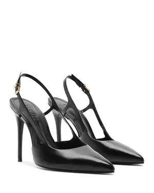 Schutz Boris Leather Slingback Pumps - Black