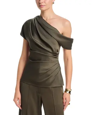 Simkhai Phoebe Draped Top - Dark Olive