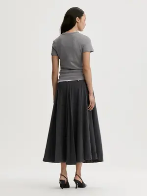 BY MALENE BIRGER Alicia Organic Cotton T-shirt - Grey Melange