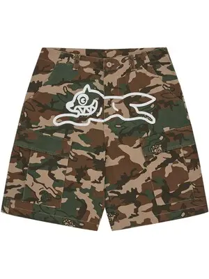 ICECREAM Camouflage Cargo Shorts With Graphic Print