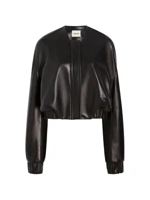 Khaite Cordan Leather Jacket - Black