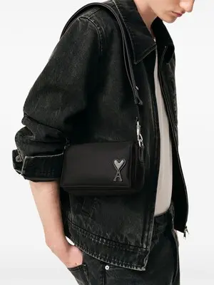 AMI Paris Marcel Nylon Shoulder Bag