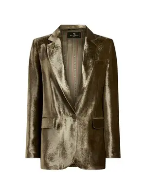 Etro Velvet Single-breasted Blazer Jacket