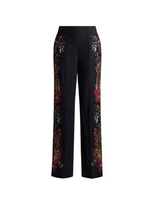 Etro Silk Trousers With Embellished Side Panels