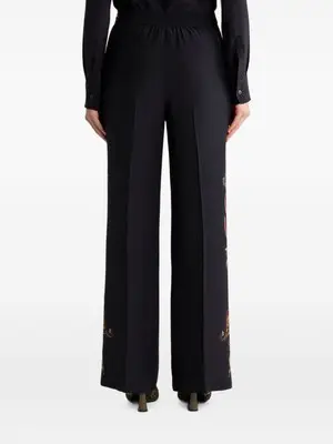 Etro Silk Trousers With Embellished Side Panels