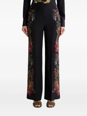 Etro Silk Trousers With Embellished Side Panels