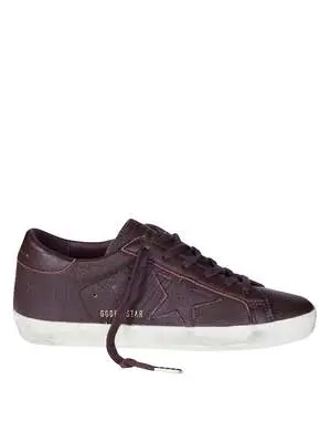 GOLDEN GOOSE Elegant Star Design Sneaker With Heel Fashion Footwear - Bordeaux