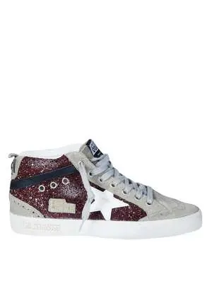GOLDEN GOOSE Mid Star Glitter Suede Sneakers - Rosso