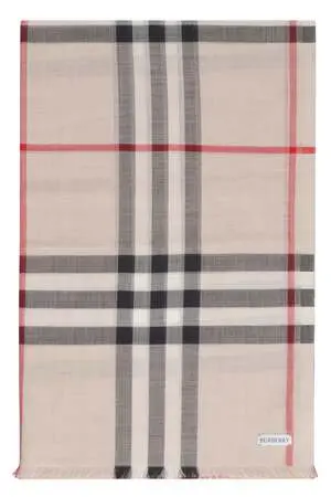 Burberry Wool & Silk Check Scarf 220x70 Cm For