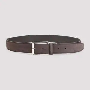 Canali Buckle Leather Belt - Brown