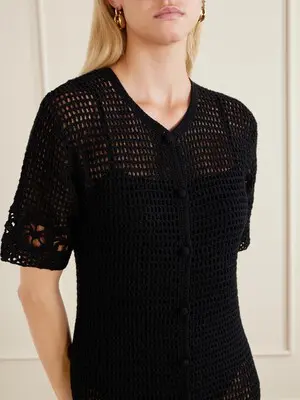Unknown Poolside Crocheted Organic-cotton Coverup