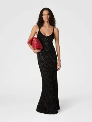 Missoni Sleeveless Mixed Viscose Lamé Gown With Sequins