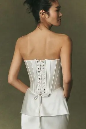 DIVINE ATELIER Lena Silk Strapless Gown