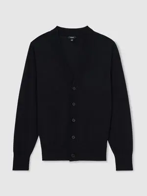 REISS Ashcroft Merino Wool V-neck Cardigan