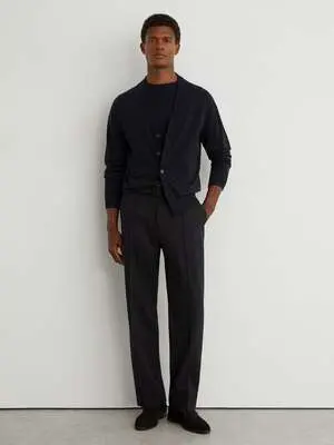REISS Ashcroft Merino Wool V-neck Cardigan