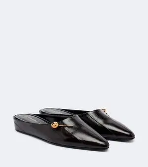 HERBERT LEVINE Sleep On It Leather Mules - Brown