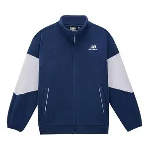 NEW BALANCE Zip-up Track Jacket With Colorblock Detail - Teal/grey