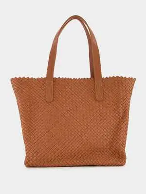 Dragon Diffusion Woven Leather Shoulder Bag - Brown