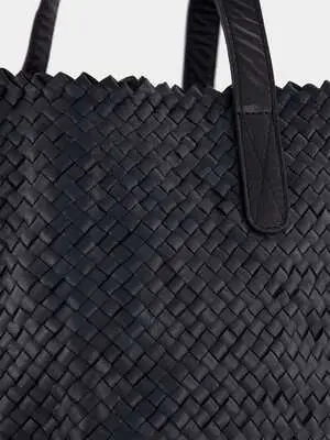 Dragon Diffusion Dark Woven Leather Shoulder Bag