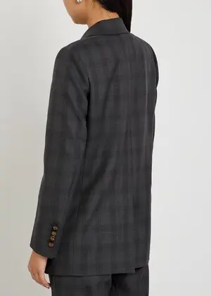 BLAZÉ MILANO Everyday Plaid Double-breasted Wool Blazer