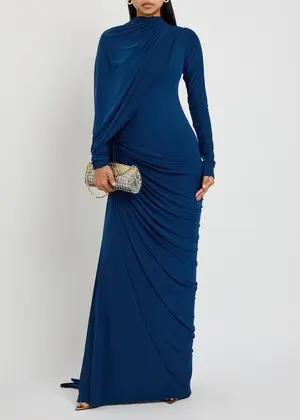 DEME The Settle Draped Asymmetric Stretch-jersey Gown