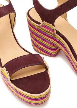 Gabriela Hearst Sardis 100 Striped Raffia Platform Sandals