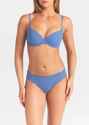 SKIMS Stretch-jersey Thong - Blue