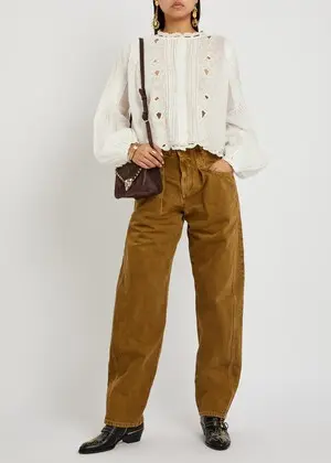 Isabel Marant Étoile Rubra Floral-embroidered Ramie Blouse