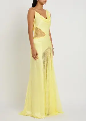 DEME Bijou Lace And Silk Maxi Dress