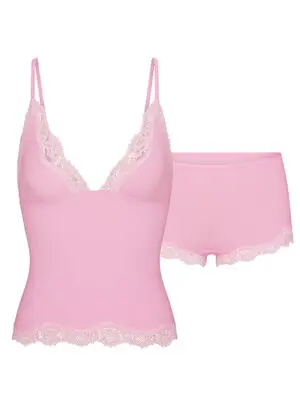 SKIMS Lace-trimmed Camisole And Shorts Set