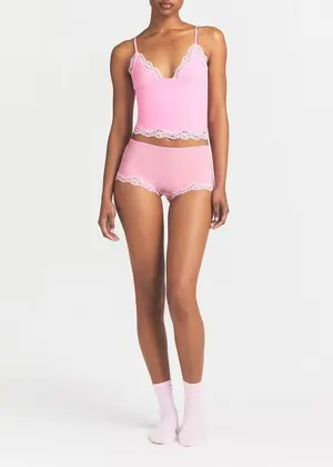 SKIMS Lace-trimmed Camisole And Shorts Set