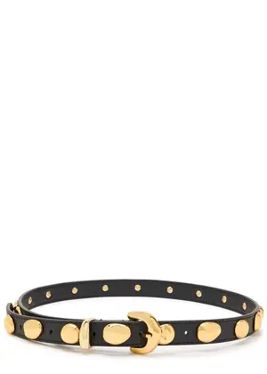 AMANU The Vaal Studded Leather Belt - Black