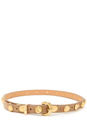 AMANU The Vaal Studded Leather Belt - Sand