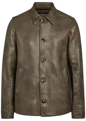 Rick Owens Brad Grained Leather Jacket