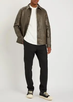 Rick Owens Brad Grained Leather Jacket