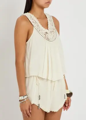 Isabel Marant Étoile Nilany Lace-trim Silk-georgette Playsuit