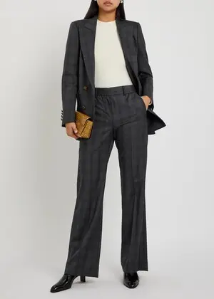 BLAZÉ MILANO Lundy Plaid Wool Trousers