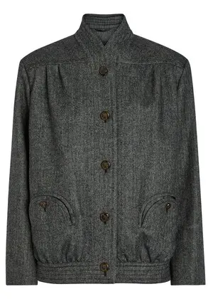 BLAZÉ MILANO Coiba Herringbone Wool-blend Jacket - Black