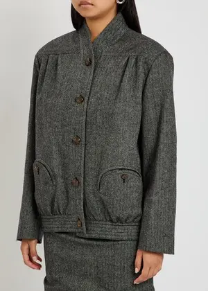 BLAZÉ MILANO Coiba Herringbone Wool-blend Jacket