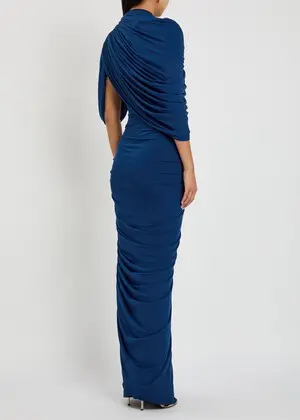 DEME The Beth Draped Stretch-tulle Gown