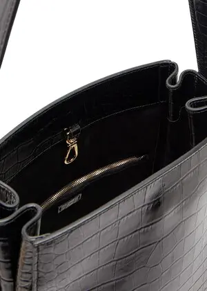 AMANU The Somalia Crocodile-embossed Leather Tote