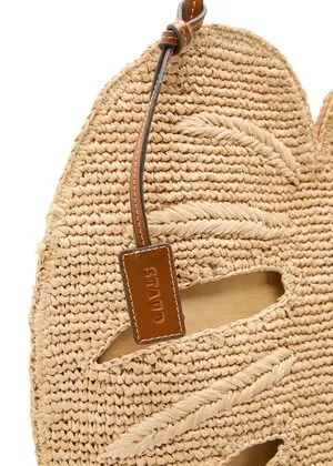 Staud Large Palm Leather And Raffia Shoulder Bag