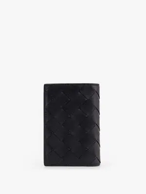 Bottega Veneta Leather Card Holder With Intrecciato Pattern