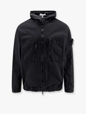 Stone Island Hooded Organic Cotton Jacket - Black