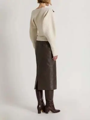 Alberta Ferretti Sheepskin Leather Skirt - Multicolor