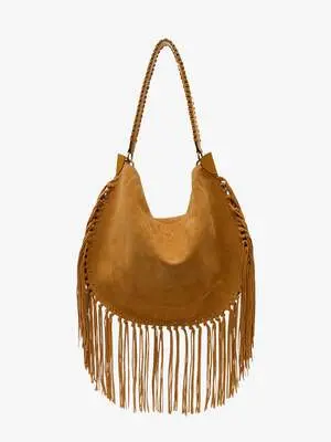 Isabel Marant Étoile ISABEL MARANT Oskan Suede Shoulder Bag With Fringe Detail Multicolor