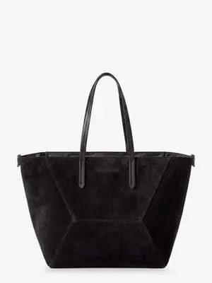 Brunello Cucinelli Suede Shoulder Bag With Engraved Logo - Multicolor