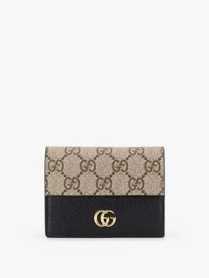 Gucci Mini Leather Wallet And Gg Supreme Fabric - Multicolor
