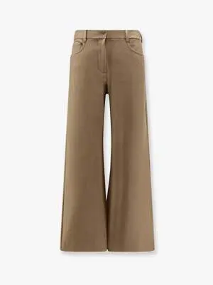 Max Mara Cotton Blend Flared Trousers - Multicolor