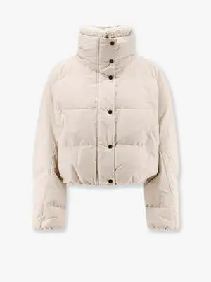 Brunello Cucinelli Down Jacket With Shearling Collar - Multicolor